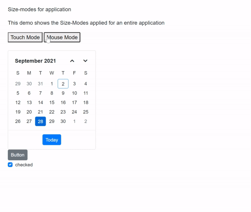 Component Size Modes In Blazor Syncfusion