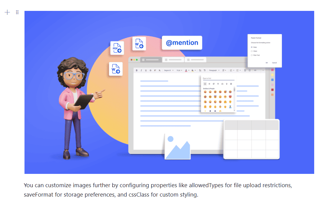 Embed in Blazor Block Editor Component | Syncfusion