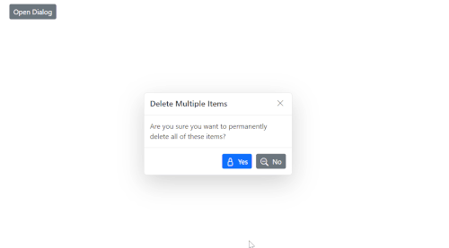 Dialog Buttons in Blazor Dialog Component | Syncfusion