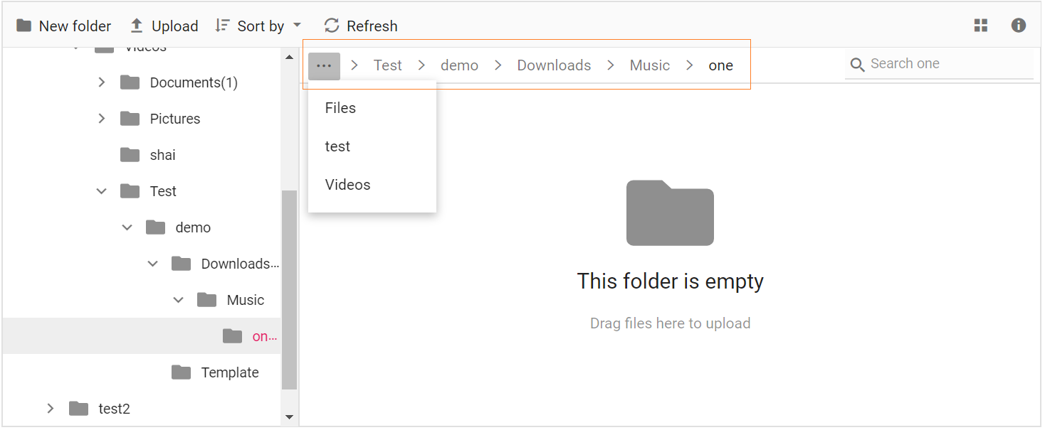 User Interface In Blazor Filemanager Component Syncfusion