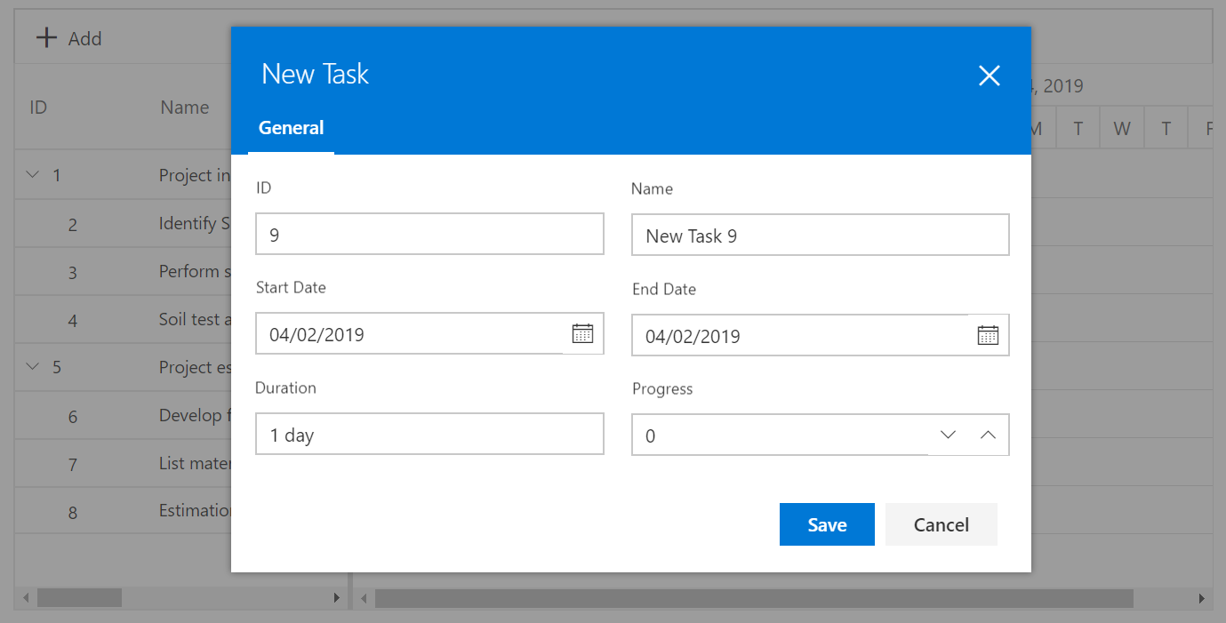 Managing Tasks in Blazor Gantt Chart component - Syncfusion