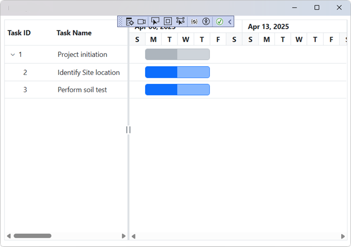 Getting Started with GanttChart | Blazor MAUI App | Syncfusion