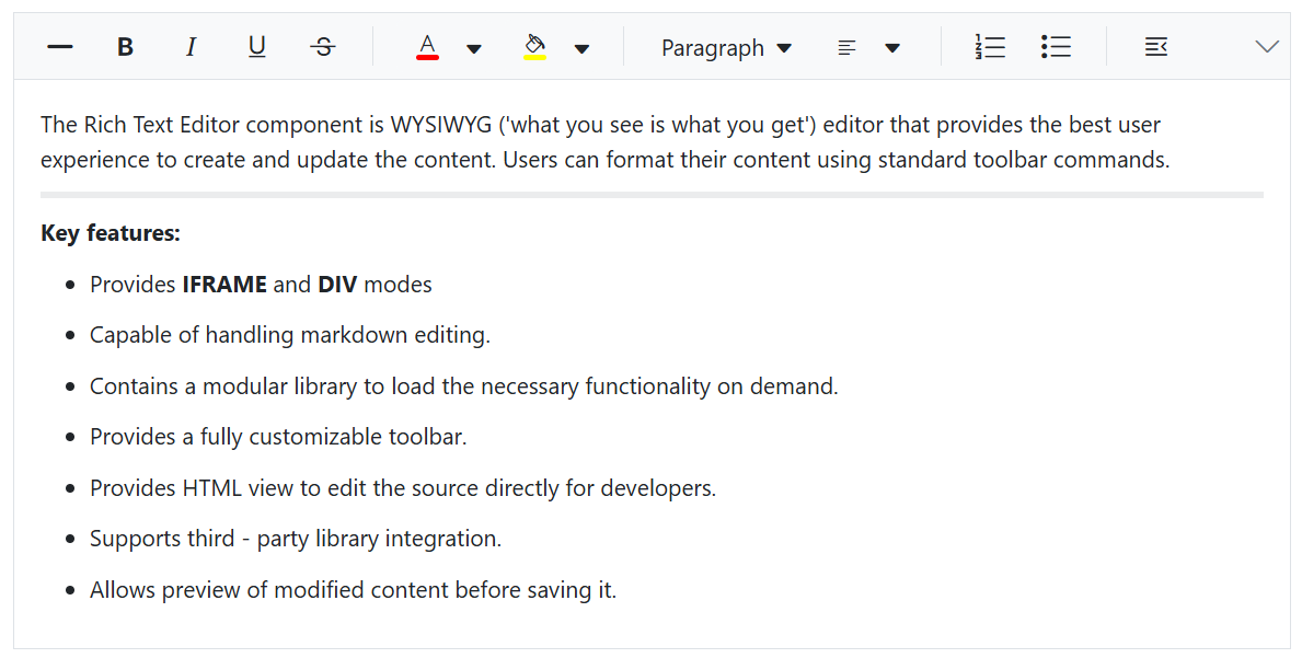 Text Formatting in Blazor Rich Text Editor Component | Syncfusion