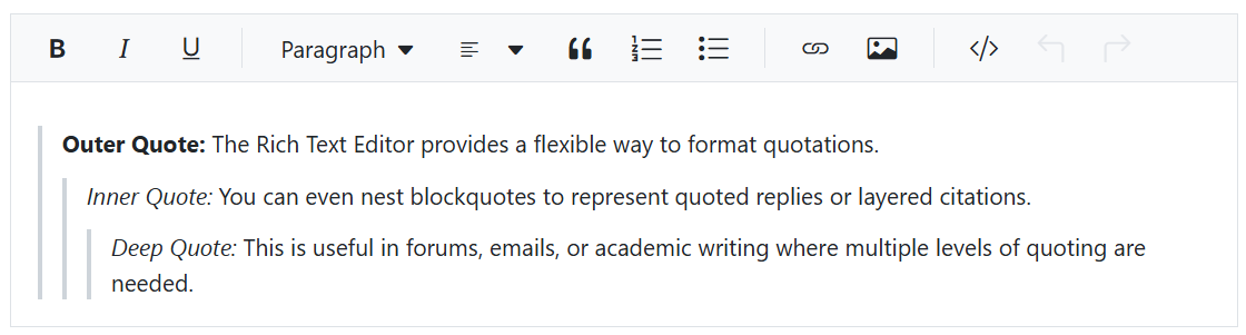 Text Formatting in Blazor Rich Text Editor Component | Syncfusion