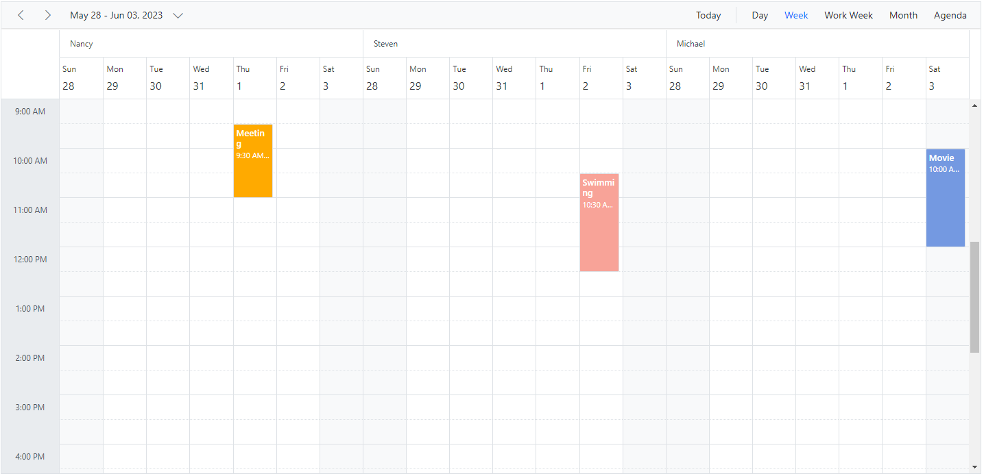 Resources And Grouping In Blazor Scheduler Component Syncfusion